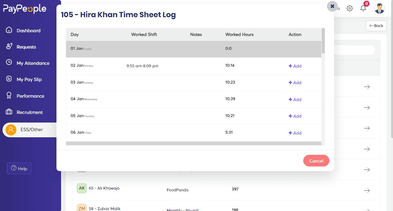 Timesheets - PayPeople - HR Payroll HRMS Attendance Software in Lahore ...