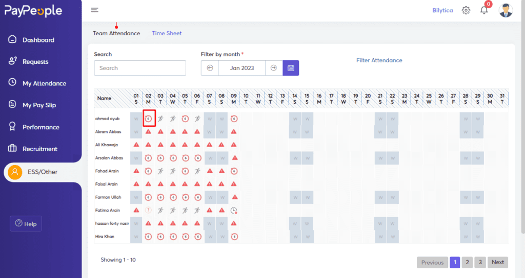 Team Attendance - PayPeople - HR Payroll HRMS Attendance Software in ...