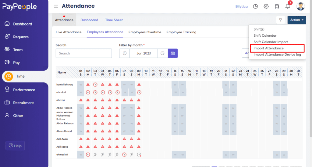 Employees Attendance - PayPeople - HR Payroll HRMS Attendance Software ...