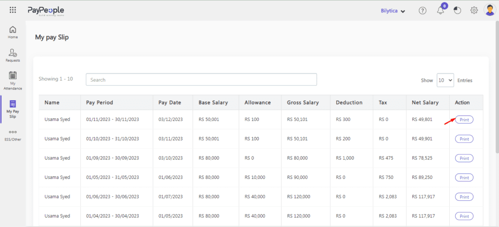 My Payslip - Paypeople.pk
