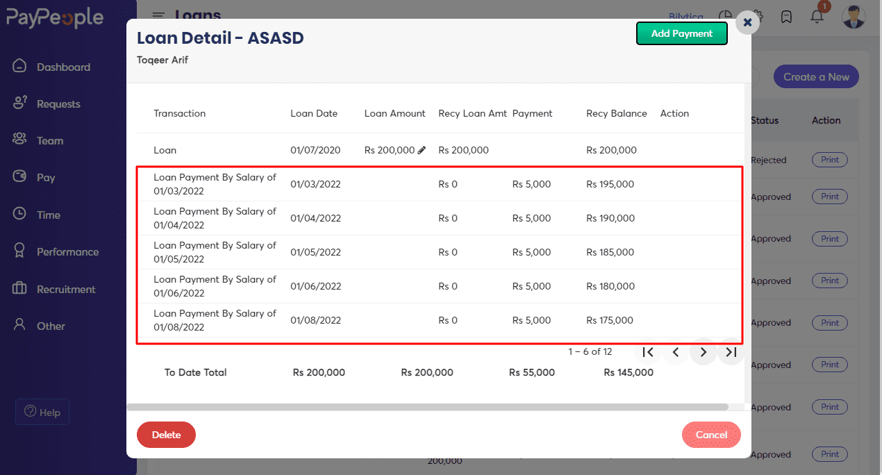 Loan and Advance - PayPeople - HR Payroll HRMS Attendance Software in Lahore Karachi Islamabad ...