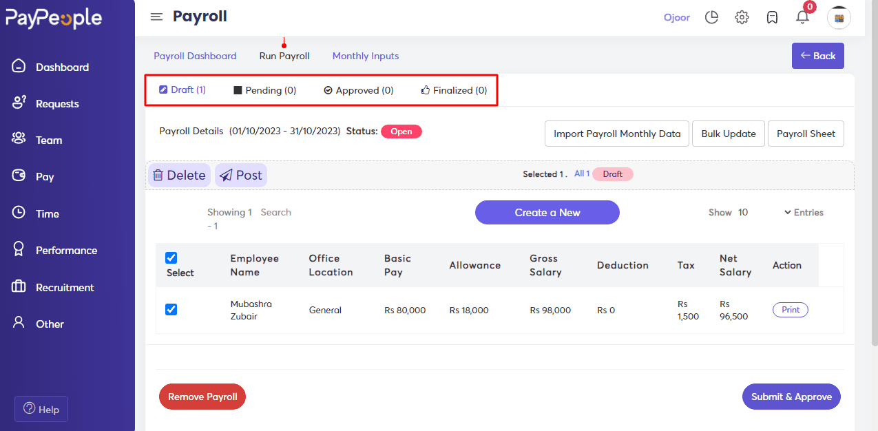 Run Payroll - PayPeople - HR Payroll HRMS Attendance Software in Lahore ...
