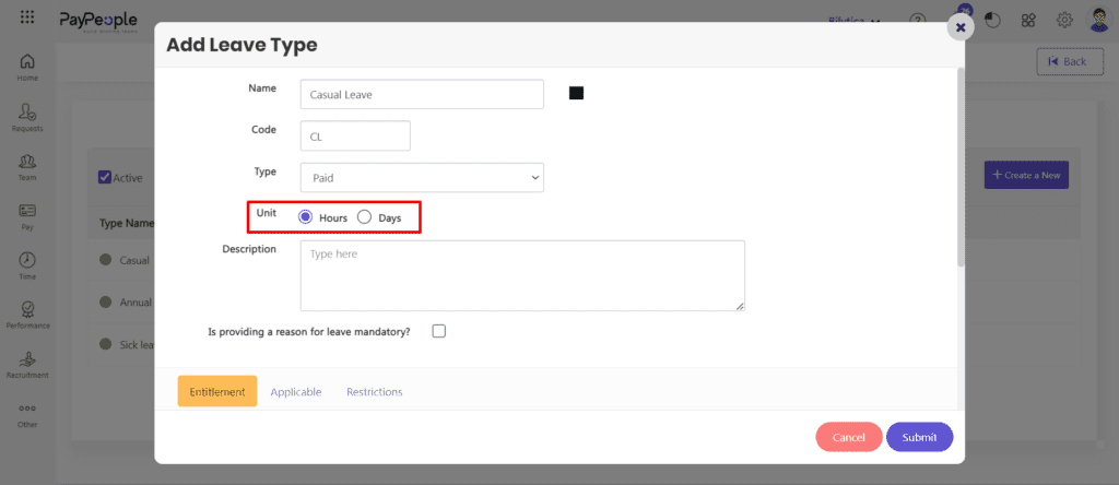 Leave Management - Paypeople.pk