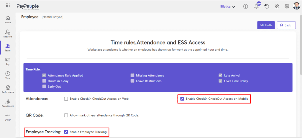Employee Tracking - Paypeople.pk