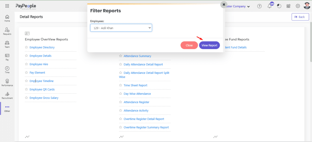 Employee OverView Reports - Paypeople.pk