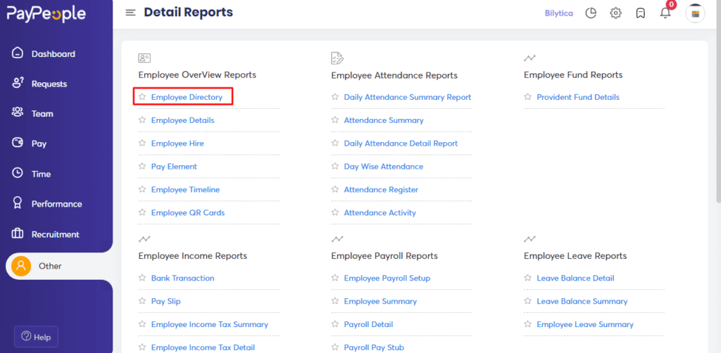 Employee OverView Reports - PayPeople - HR Payroll HRMS Attendance ...
