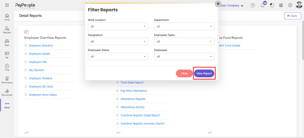 Employee OverView Reports - Paypeople.pk