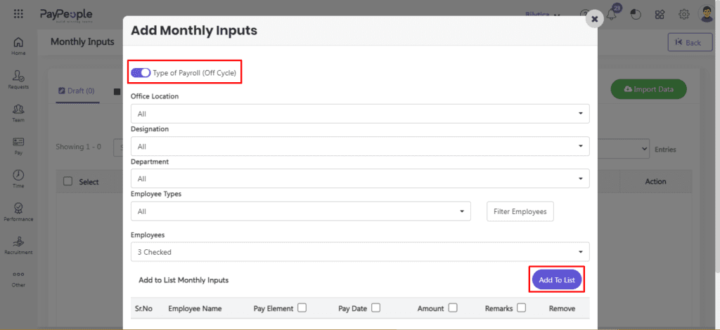 Monthly Inputs - Paypeople.pk